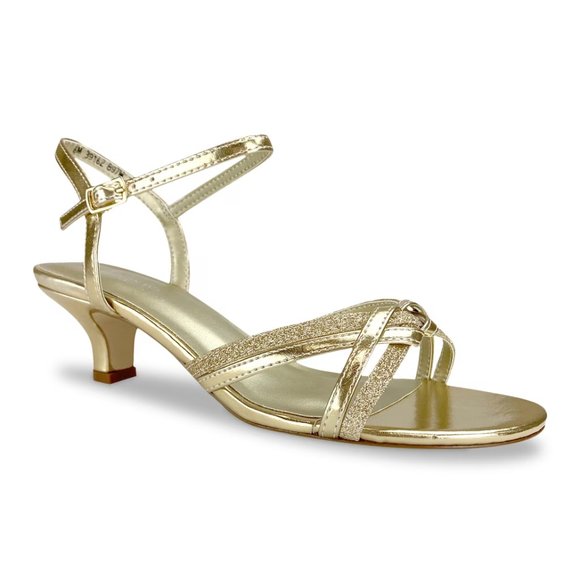 Touch Ups | Shoes | 1 Wide Touch Ups Melanie Gold Faux Leather Dress ...